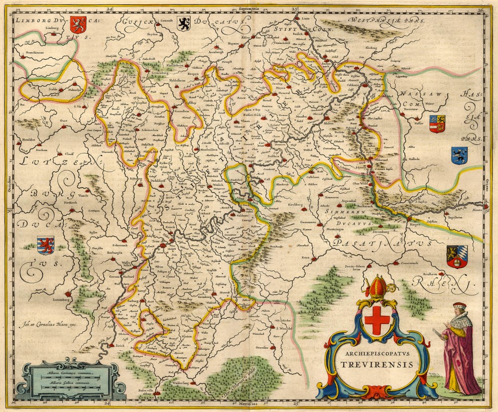 Antique map of Trier by Blaeu W. & J. | Sanderus basis