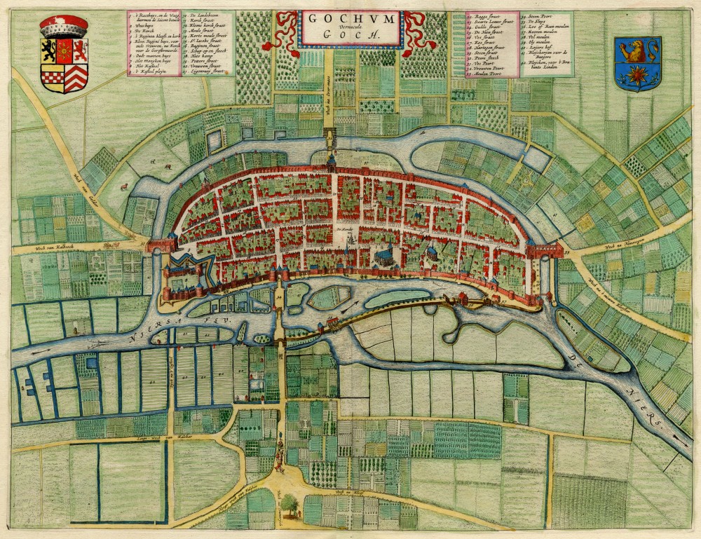 Antique map of Goch by Blaeu J. | Sanderus Antique Maps - Antique Map ...