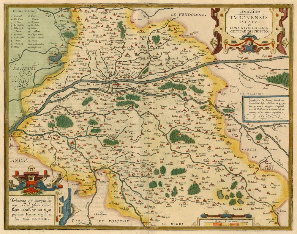 Antique map of Touraine by Ortelius A. | Sanderus basis