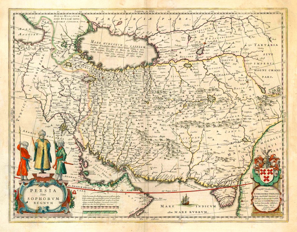 Old antique map of Persia by W. Blaeu. | Sanderus basis