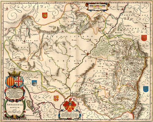 Old, antique map of Aragon by F. De Wit. | Sanderus basis