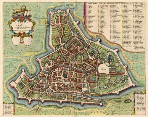 Old antique map of Padova by J. Blaeu. | Sanderus basis