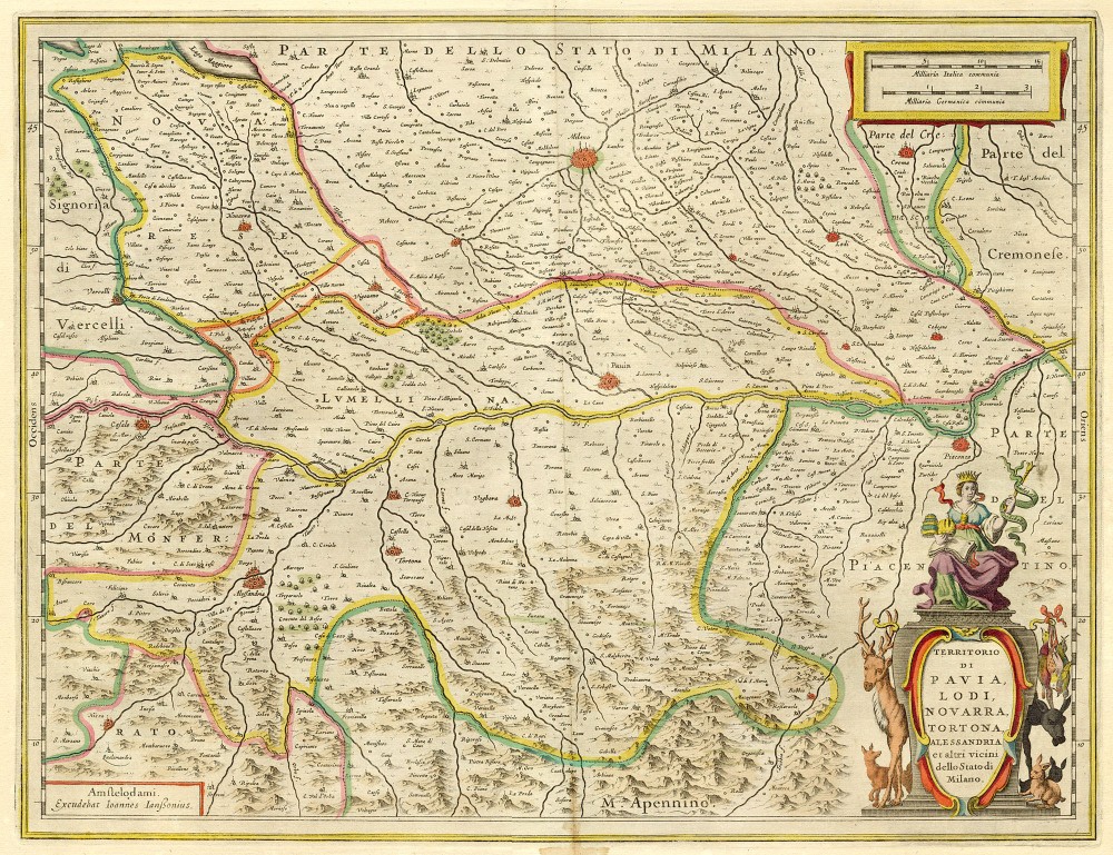Old antique plan of Milan (Milano) by Braun & Hogenberg. | Sanderus basis