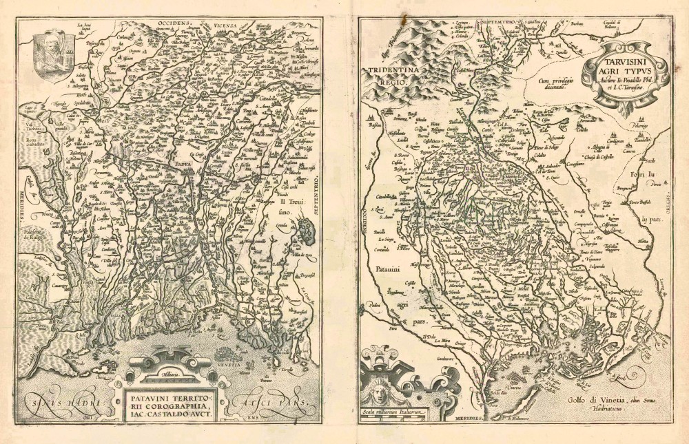 Old antique map of Padova by J. Blaeu. | Sanderus basis