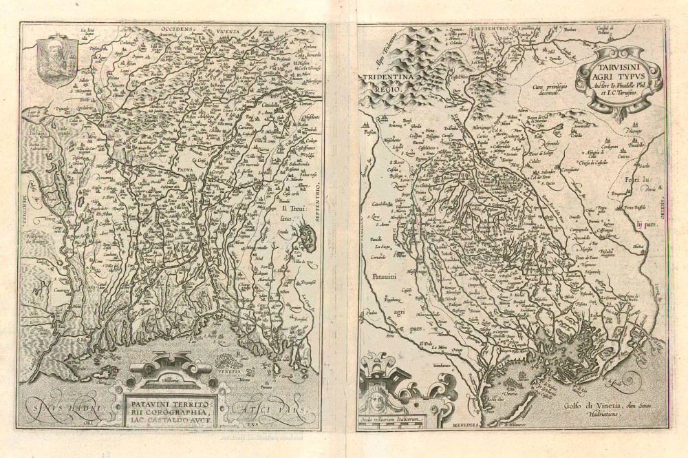 Old antique map of Padova by J. Blaeu. | Sanderus basis