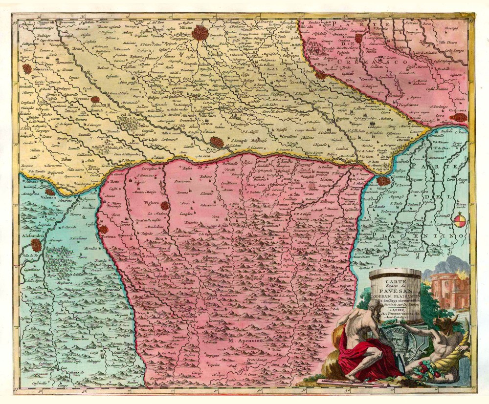 Old antique map of Padova by J. Blaeu. | Sanderus basis