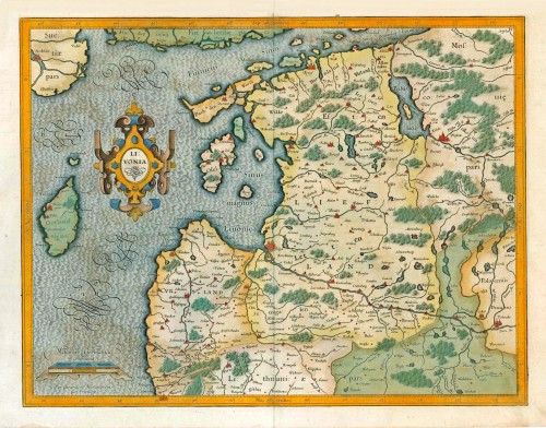 Old antique map of Livonia, by Gerard Mercator. | Sanderus Antique Maps ...