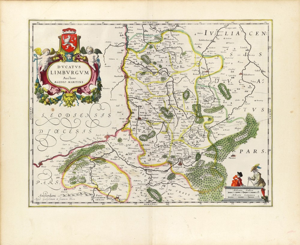 Old antique map of Limburg by W. & J. Blaeu | Sanderus Antique Maps ...