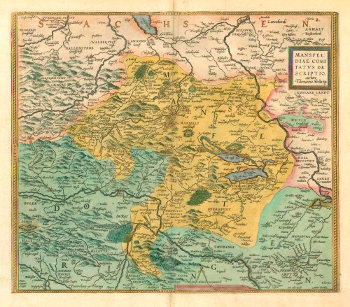 Old, antique map of Mansfeld by Ortelius A. | Sanderus Antique Maps ...