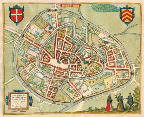 Lier, by Georg Braun and Frans Hogenberg. | Sanderus Antique Maps ...