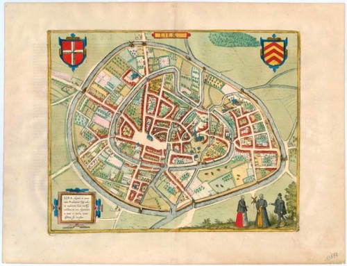 Lier, by Georg Braun and Frans Hogenberg. | Sanderus Antique Maps ...