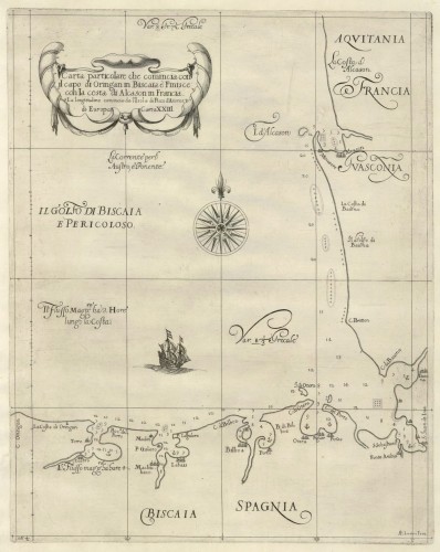 Antique map of Bay of Biscay by Dudley, Sir Robert | Sanderus Antique ...