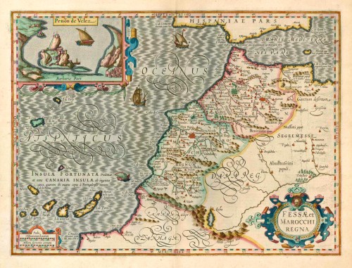 Old antique map of Fez - Morocco by Jodocus Hondius | Sanderus Antique ...