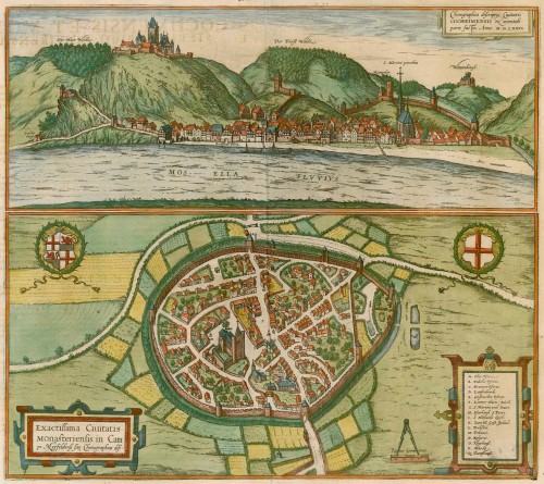 Antique map of Cochem - Münstermaifeld by Braun & Hogenberg | Sanderus ...