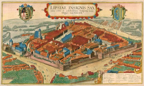 Antique map of Leipzig by Braun and Hogenberg | Sanderus Antique Maps ...