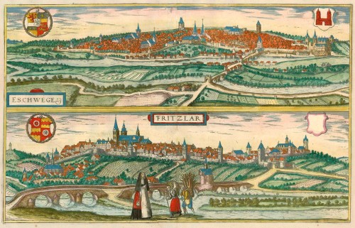 Antique map of Eschwege - Fritzlar by Braun & Hogenberg | Sanderus ...