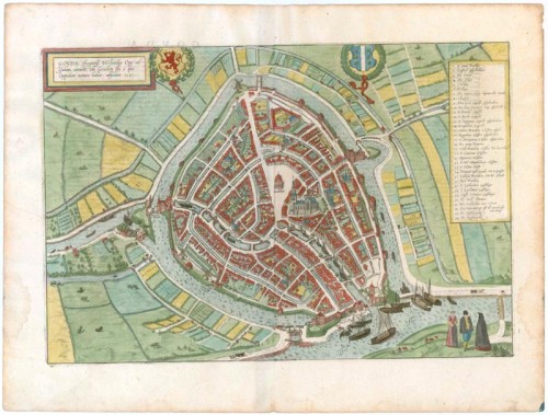 Gouda by Braun & Hogenberg | Sanderus Antique Maps - Antique Map Webshop