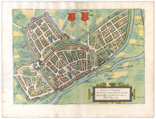 Antique map of Wesel by Braun & Hogenberg | Sanderus Antique Maps ...