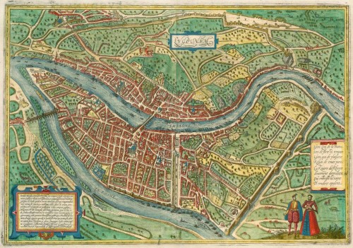 Antique map of Lyon by Braun & Hogenberg | Sanderus Antique Maps ...