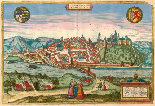 Meissen, by Georg Braun and Frans Hogenberg. | Sanderus Antique Maps ...