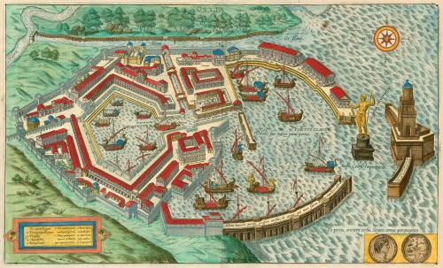 Antique map of Ostia by Braun and Hogenberg | Sanderus Antique Maps ...