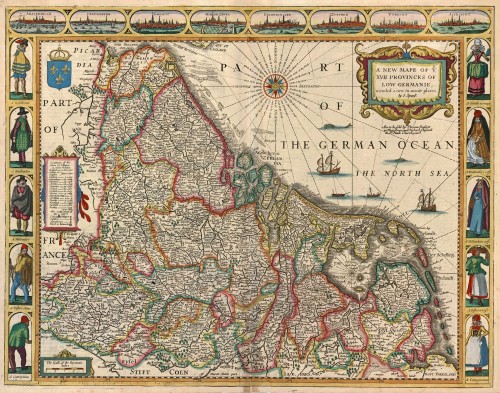 Antique map of the 17 Provinces by J. Speed - | Sanderus Antique Maps ...