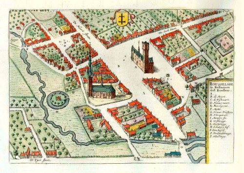 Roeselare by J. Blaeu. | Sanderus Antique Maps - Antique Map Webshop