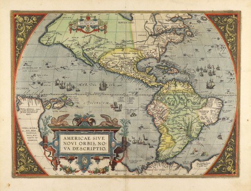 America by Abraham Ortelius. | Sanderus Antique Maps - Antique Map Webshop
