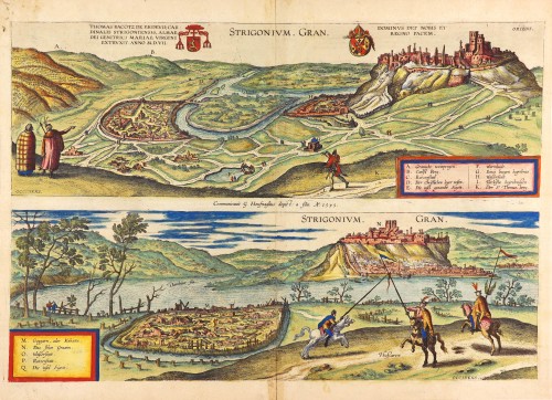 Esztergom, by Georg Braun & Frans Hogenberg. | Sanderus Antique Maps ...