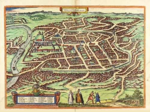 Vilnius, by Georg Braun & Frans Hogenberg. | Sanderus Antique Maps ...