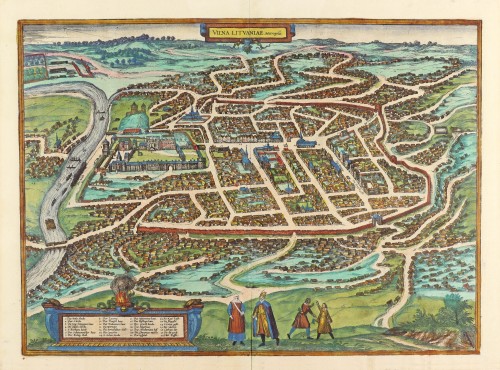 Vilnius, by Georg Braun & Frans Hogenberg. | Sanderus Antique Maps ...