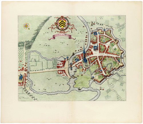 Menen by A. Sanderus, published by J. Blaeu. | Sanderus Antique Maps ...
