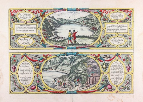 Lake Agnano - Cumae, by Braun & Hogenberg, published by J. Janssonius ...