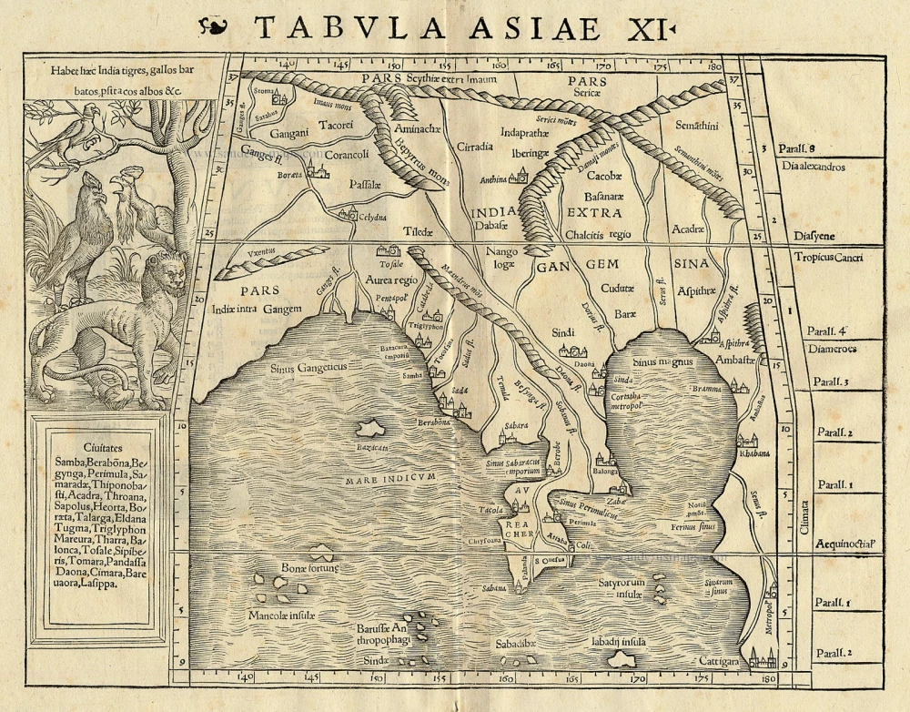 Antique map of India by Munster S. | Sanderus Antique Maps - Antique ...