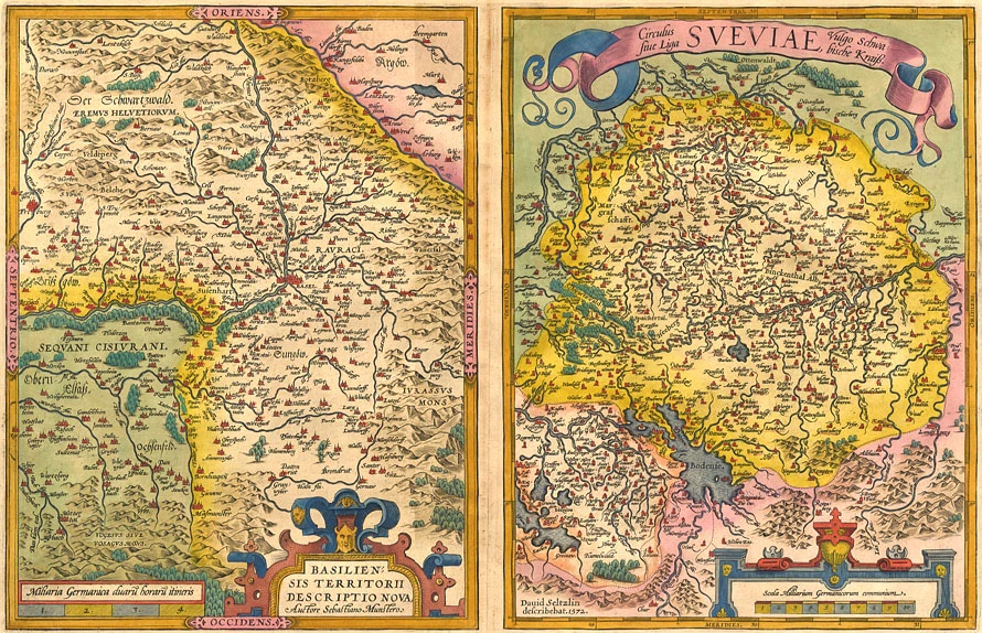Antique map of Basel - Schwaben by Ortelius | Sanderus Antique Maps ...