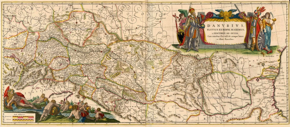 Antique map of Danube River by Janssonius J. | Sanderus Antique Maps ...