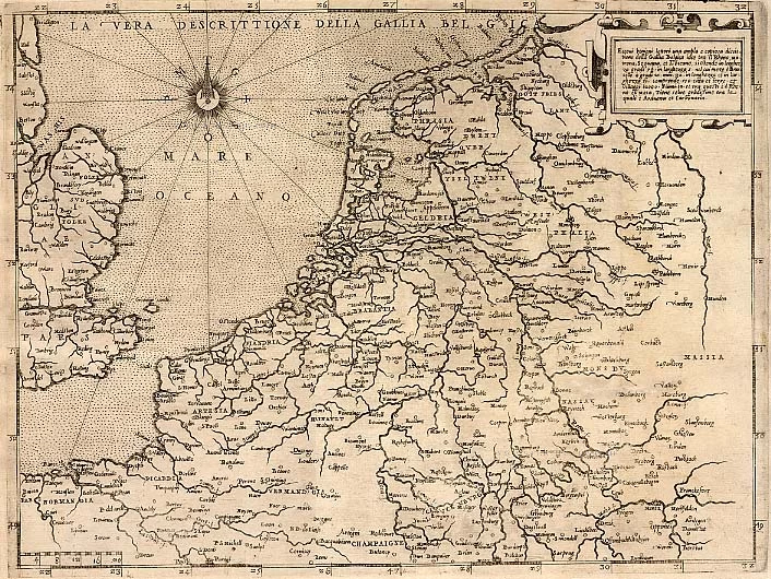 Antique map of The Low Countries by Forlani P. | Sanderus Antique Maps ...