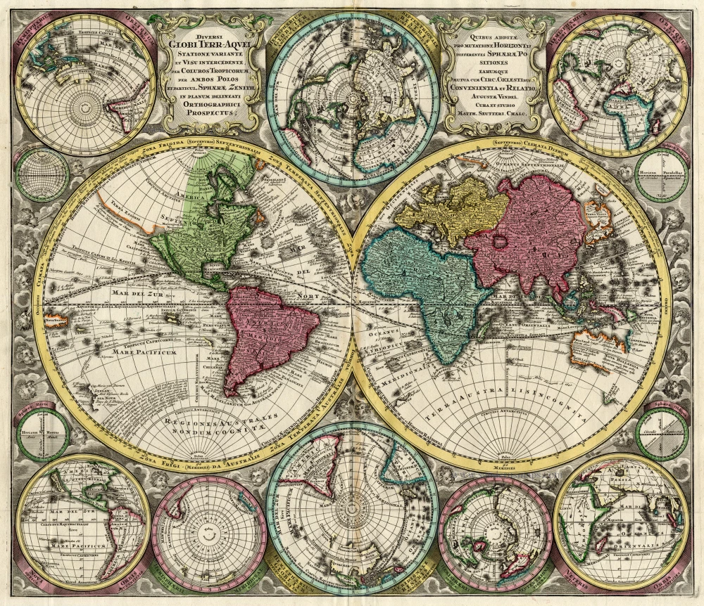 Antique map of World by Seutter M.G. | Sanderus Antique Maps - Antique ...