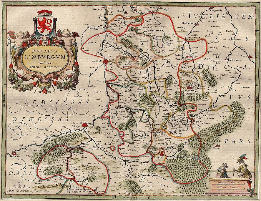 Antique map of Limburg by Blaeu W. & J. | Sanderus Antique Maps ...