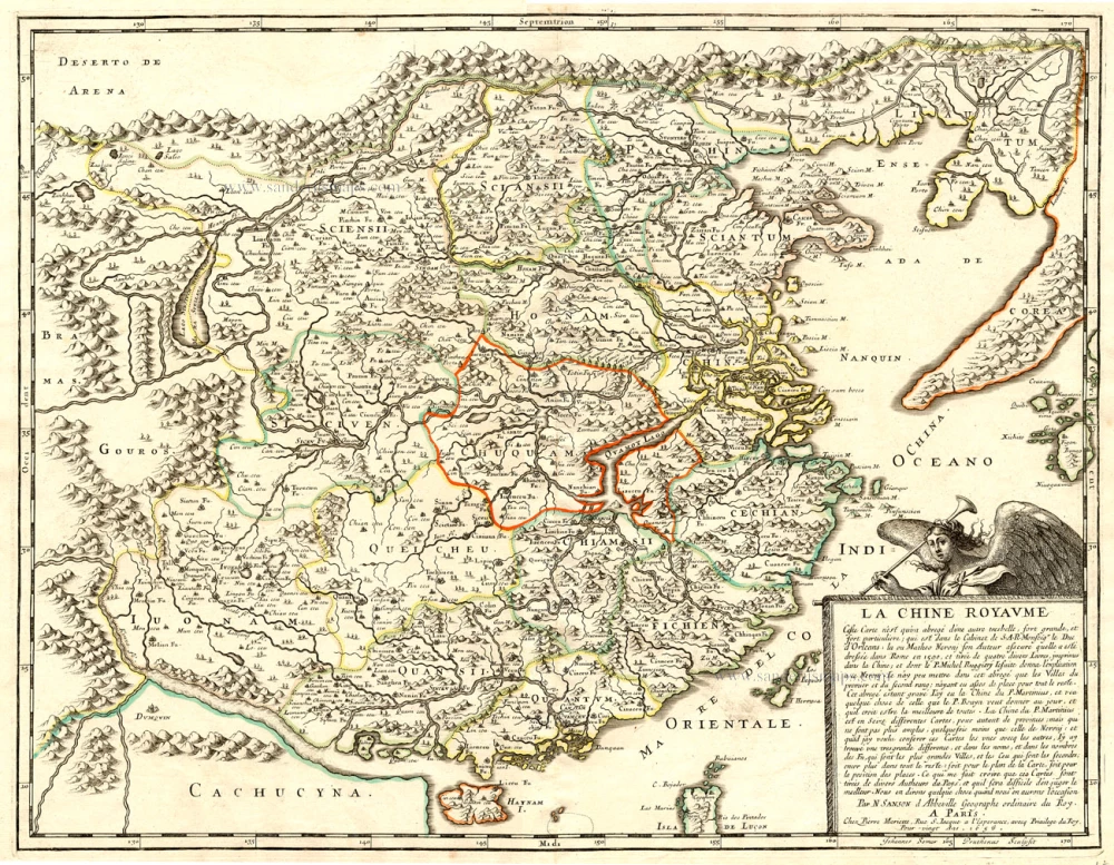 Antique map of China by Sanson N. | Sanderus Antique Maps - Antique Map ...
