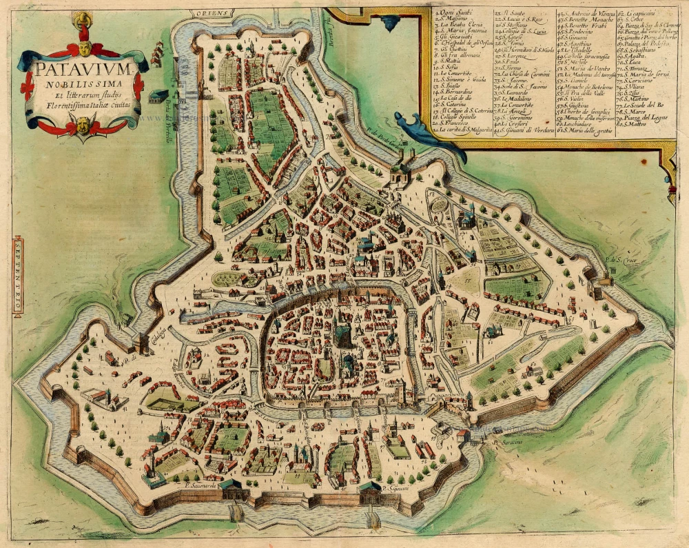 Antique map of Padova by Braun & Hogenberg | Sanderus Antique Maps ...