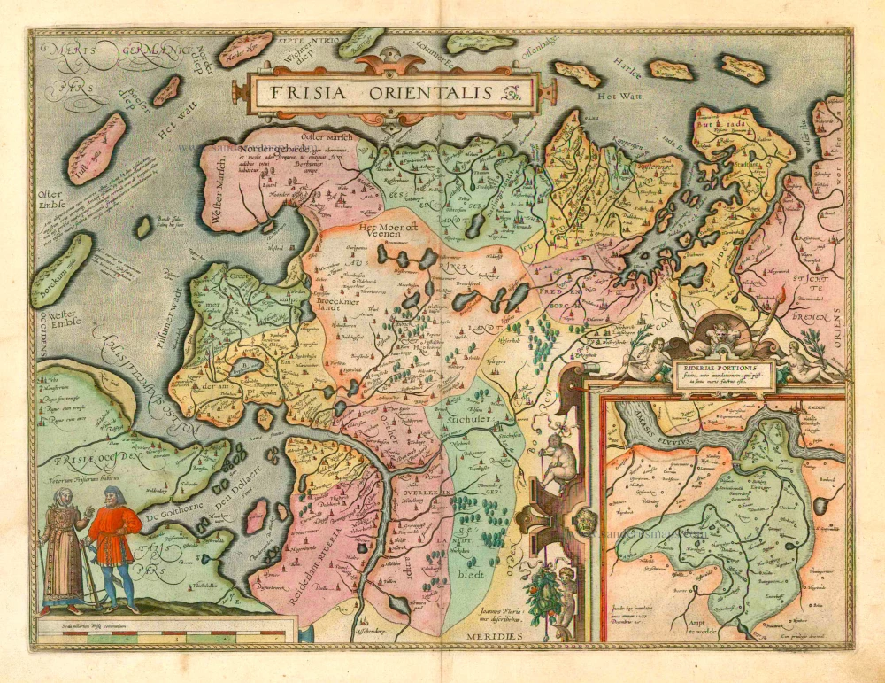 Ostfriesland by Abraham Ortelius | Sanderus Antique Maps - Antique Map ...