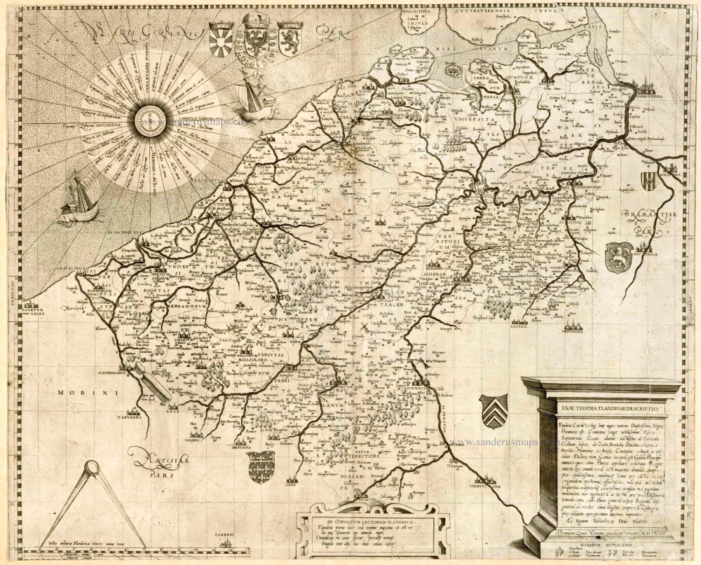 Old antique map of Flanders (Vlaanderen) by Zenoi D. | Sanderus Antique ...