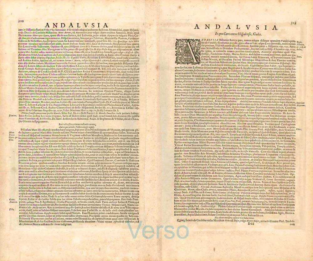 Old, antique map of Andalucia by J. Hondius. | Sanderus Antique Maps ...