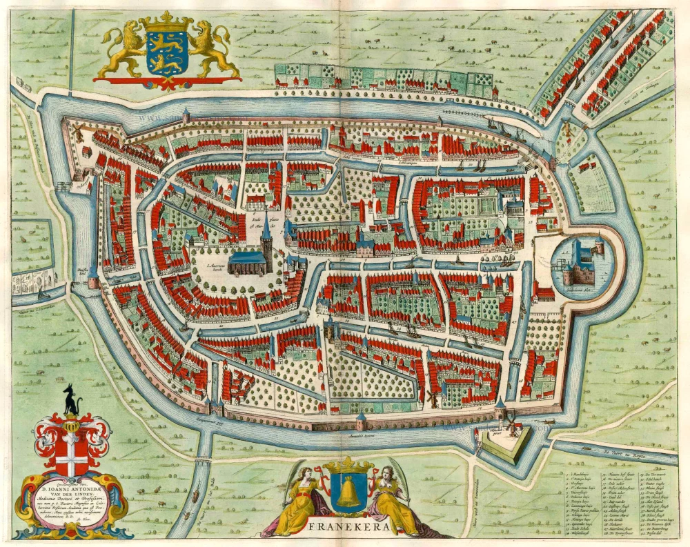 Old antique plan of Franeker by J. Blaeu. | Sanderus Antique Maps ...