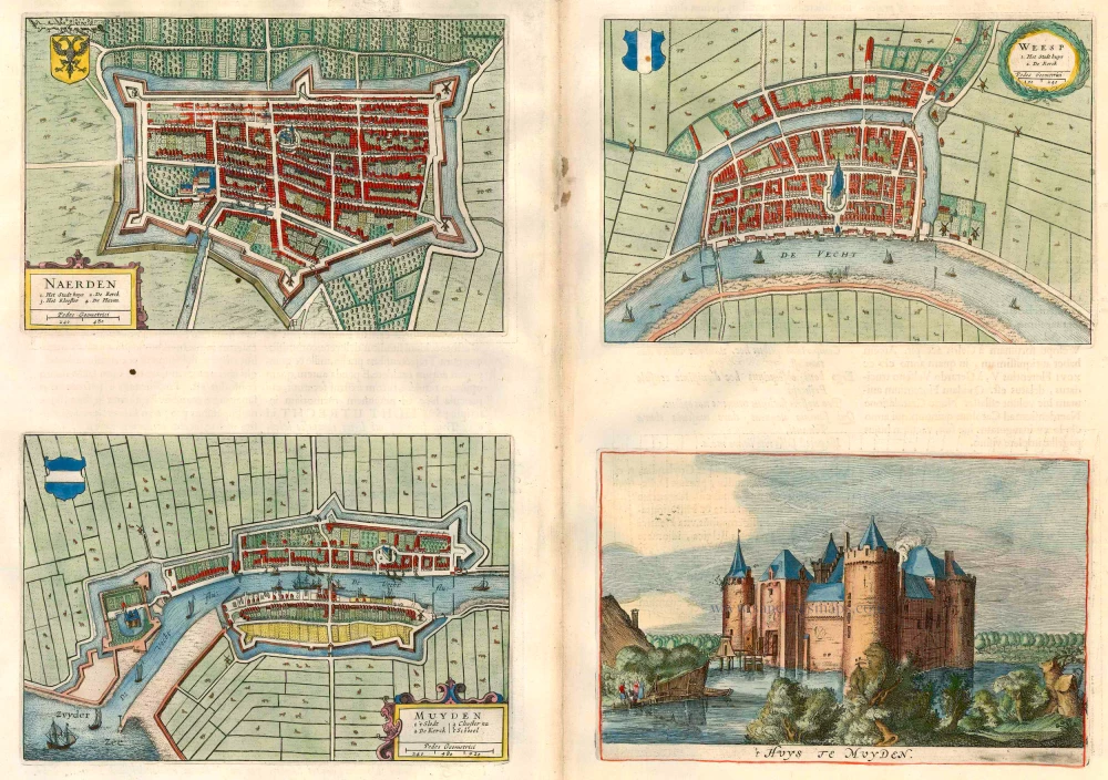 Old, antique map of Naarden - Weesp - Muiden by Blaeu J. | Sanderus ...