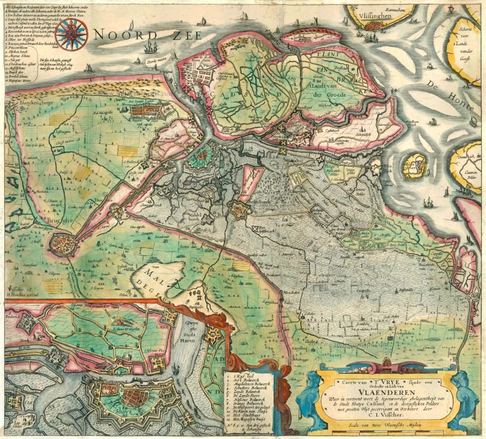 Antique war map of the | Sanderus Antique Maps - Antique Map Webshop