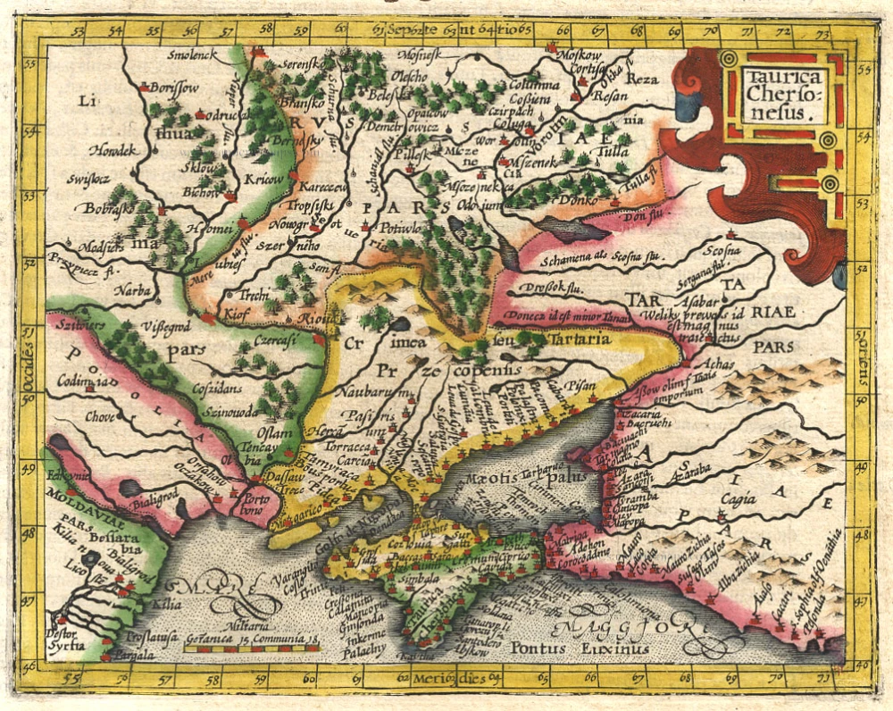 Antique map of Crimea by Mercator - Hondius - Jans | Sanderus Antique ...