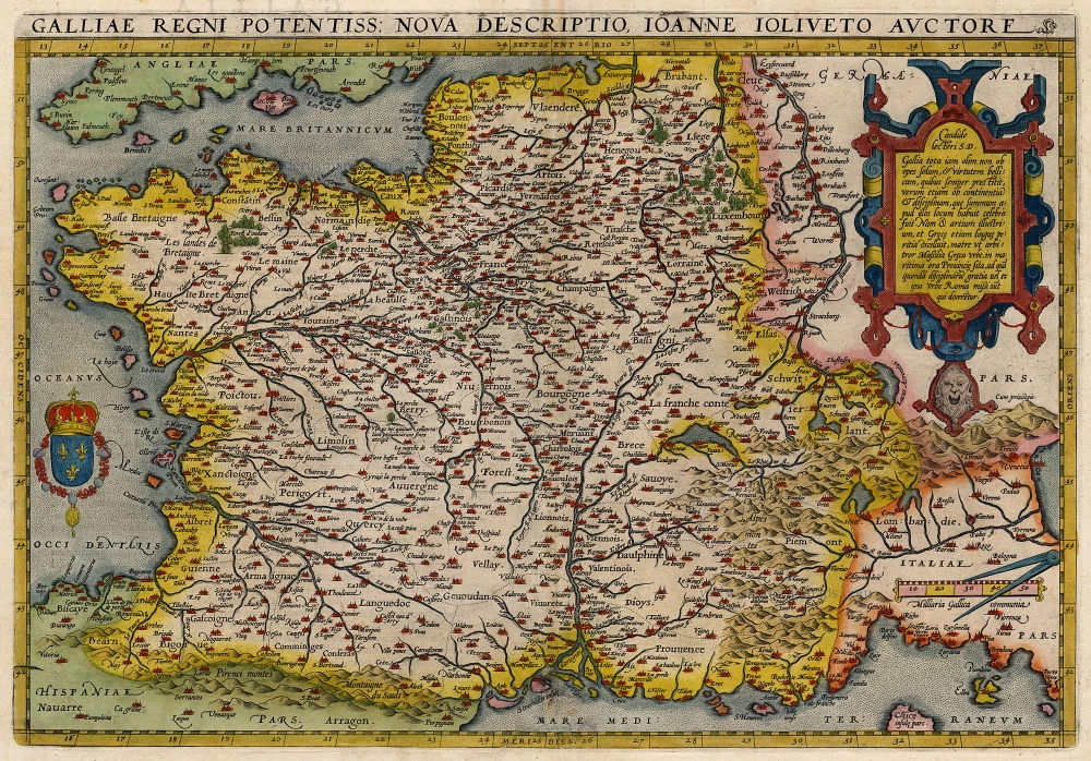 Antique map of France by Ortelius A. | Sanderus Antique Maps - Antique ...