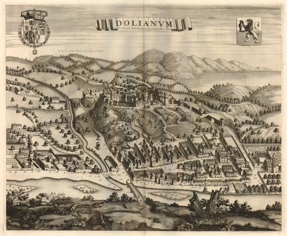Antique map of Dogliani by Blaeu J. | Sanderus Antique Maps - Antique ...